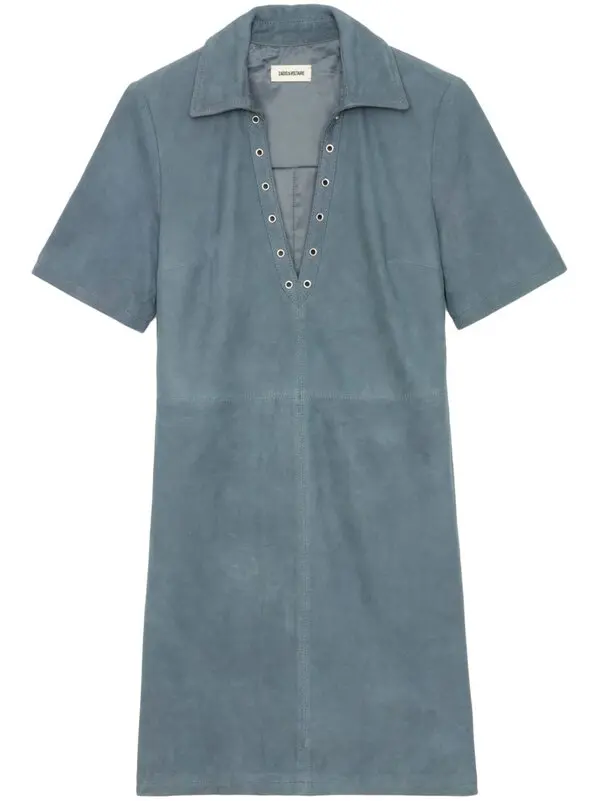 Zadig&Voltaire Leather Mini Dress - Blue