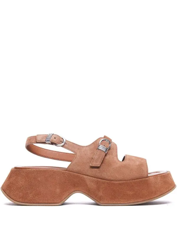 VIC MATIE 60mm Suede Sandals - Brown