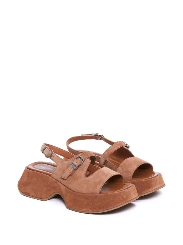 VIC MATIE 60mm Suede Sandals - Brown