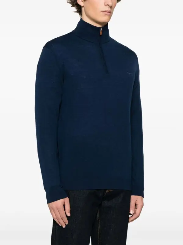 Gant Fine-knit Merino Wool Sweater - Blue