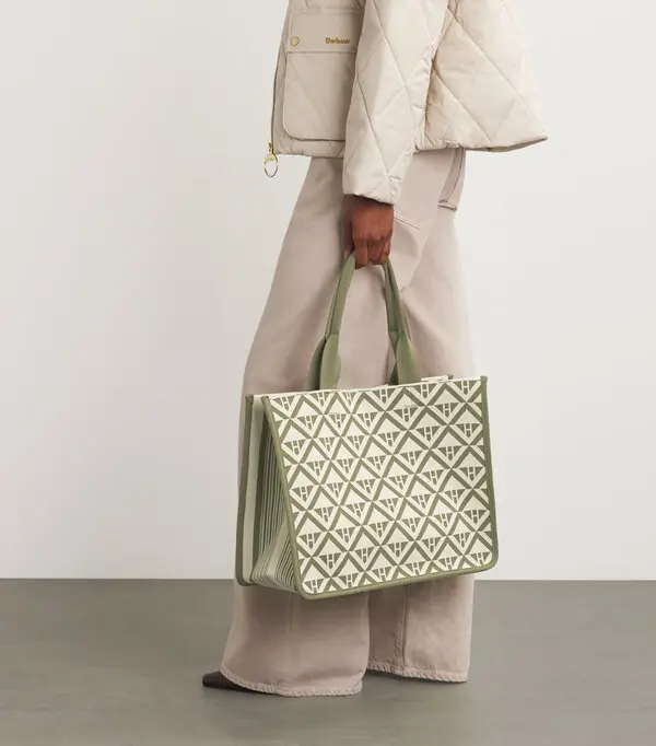 Harrods Geometric Tote Bag - Green