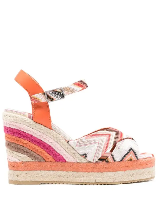 Missoni Zigzag Woven Espadrilles - Orange