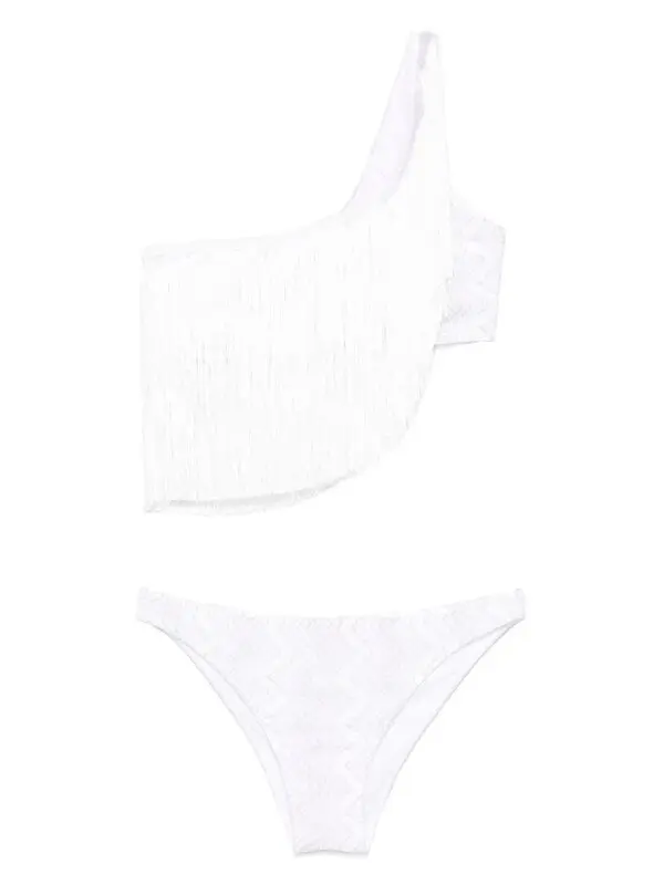 Missoni One-shoulder Fringed Bikini - White