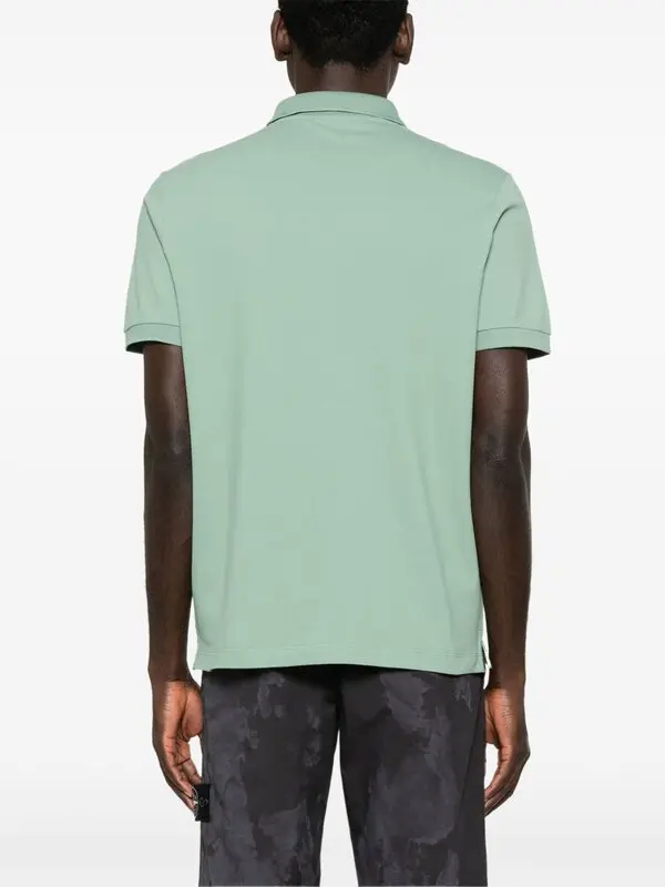 Stone Island Piqué-weave Polo Shirt - Green