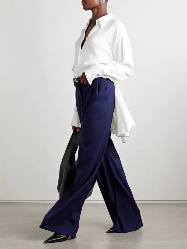 Another Tomorrow Satin-crepe Shirt
