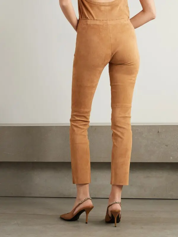 Stouls Jacky Cropped Stretch-suede Leggings