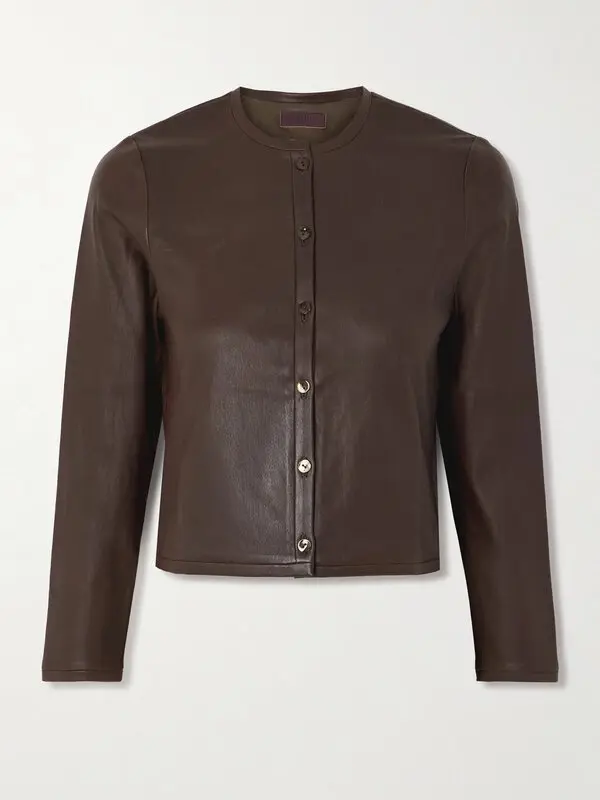 Stouls Astrid Cropped Leather Cardigan