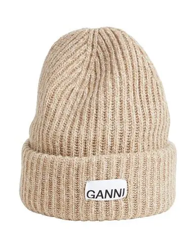 GANNI Recycled Wool Beanie - Sand