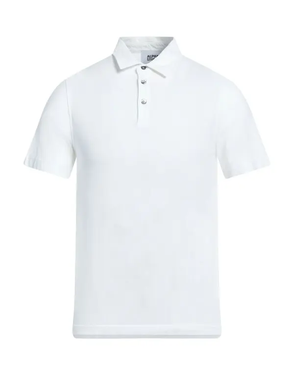 Alpha Studio Polo Shirt Military Size Cotton, Elastane - White