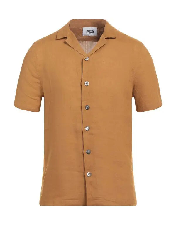 Alpha Studio Shirt Size Linen - Yellow