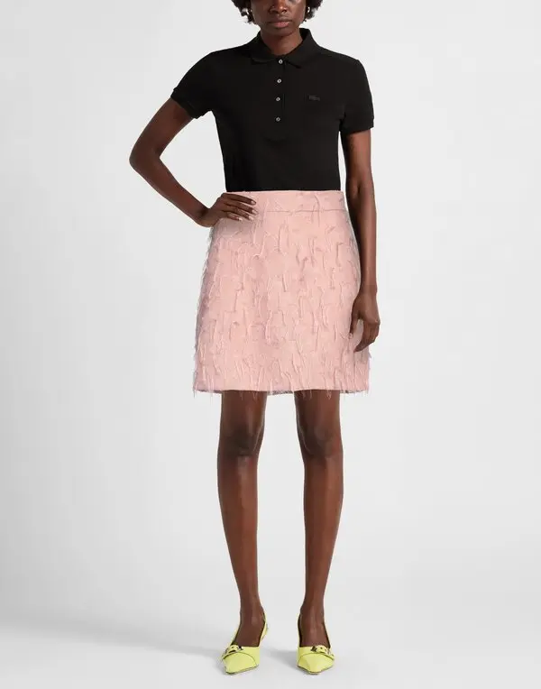 SISTE'S Blush Polyester Mini Skirt With Fringe Detail