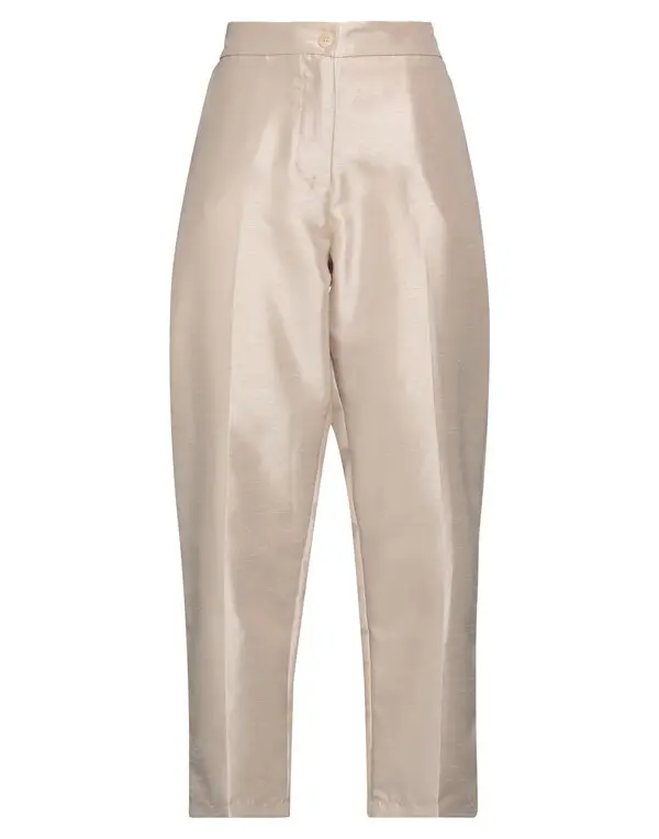 HAVEONE Tapered Shantung Trousers - Beige