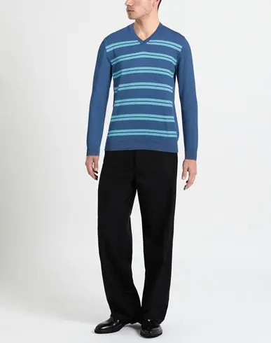HERITAGE Striped V-neck Cotton Sweater