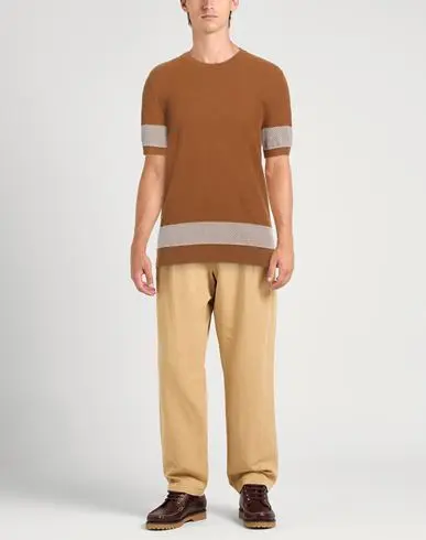Alpha Studio Two-tone Crewneck Short Sleeve Sweater