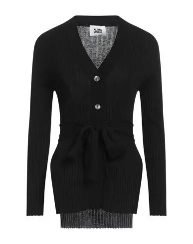Alpha Studio Cotton Knit Cardigan With Belt