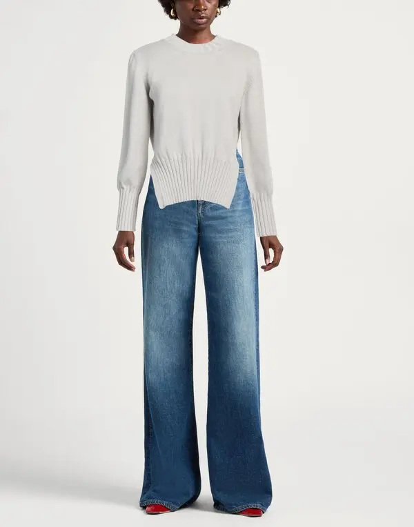 Alpha Studio Cotton Crewneck Sweater - Grey