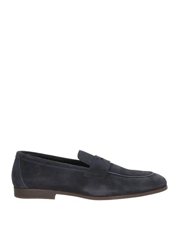 DOUCAL'S Leather Penny Loafers - Navy