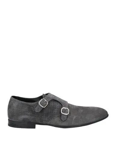 DOUCAL'S Leather Monk Strap Loafers - Grey