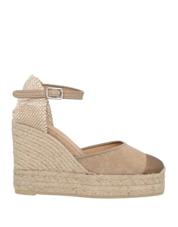 CastaÑer Textile Espadrille Wedge Sandals - Beige