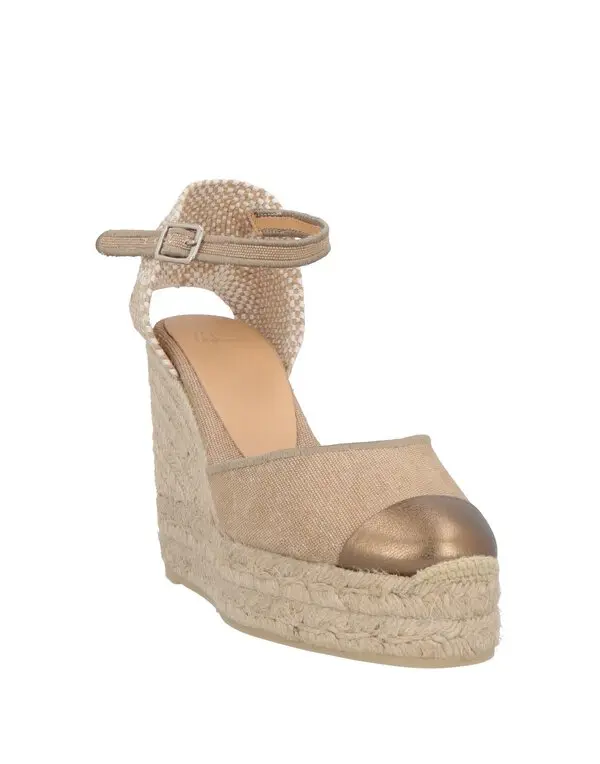 CastaÑer Textile Espadrille Wedge Sandals - Beige