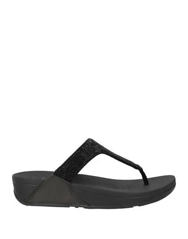 Fitflop Textile Fiber Thong Sandals With Crystal Embellishments - Black