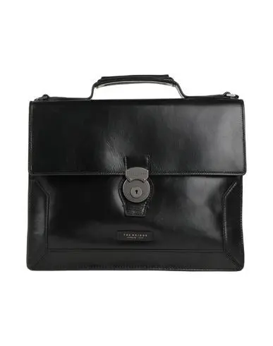 THE BRIDGE Leather Briefcase With Turn Lock Closure - Black