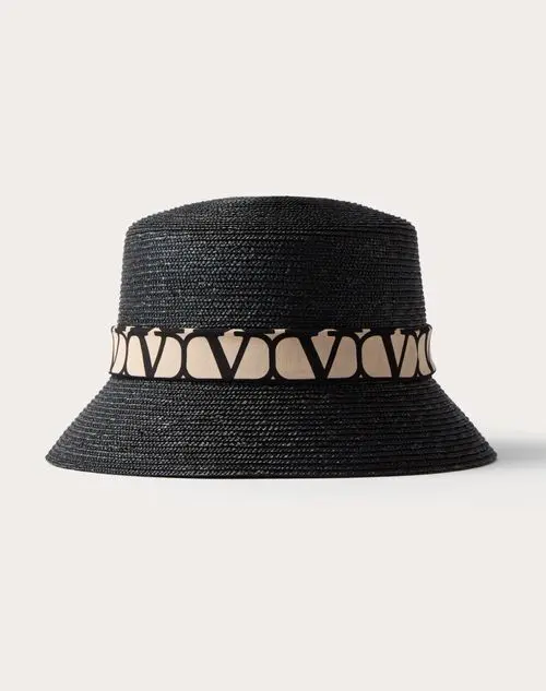 Valentino Garavani Straw Bucket Hat With Toile Iconographe  display picture 1