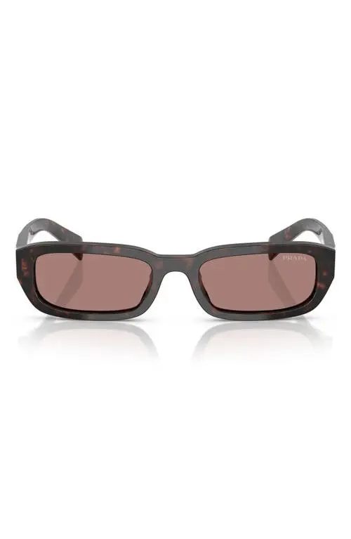 Prada 53mm Rectangle Sunglasses - Light Brown