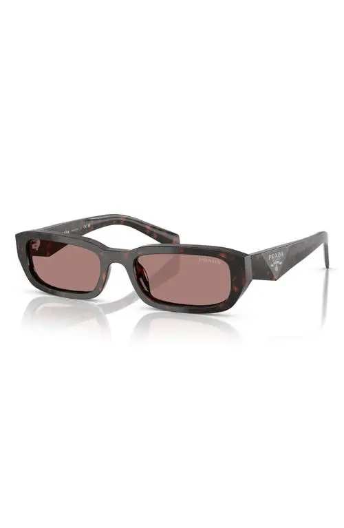 Prada 53mm Rectangle Sunglasses - Light Brown