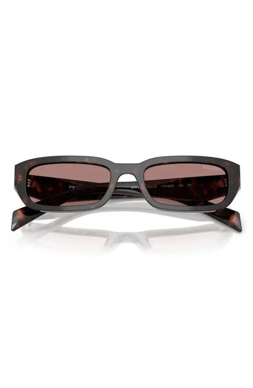 Prada 53mm Rectangle Sunglasses - Light Brown