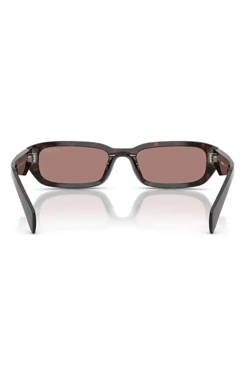 Prada 53mm Rectangle Sunglasses - Light Brown