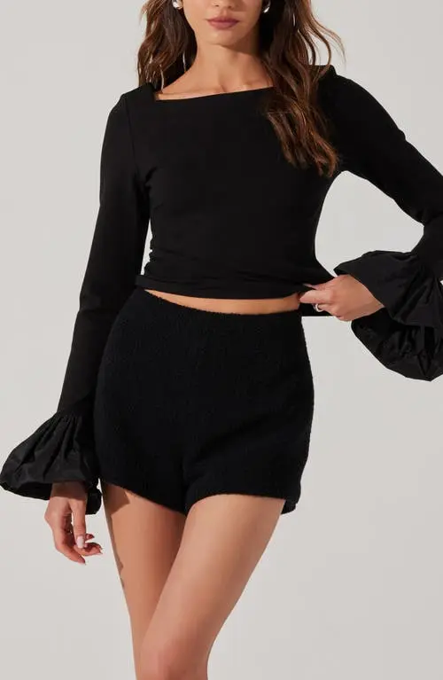 Astr The Label Genessy Ruffle Cuff Top