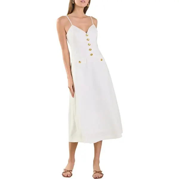 Endless Rose Linen Midi Dress