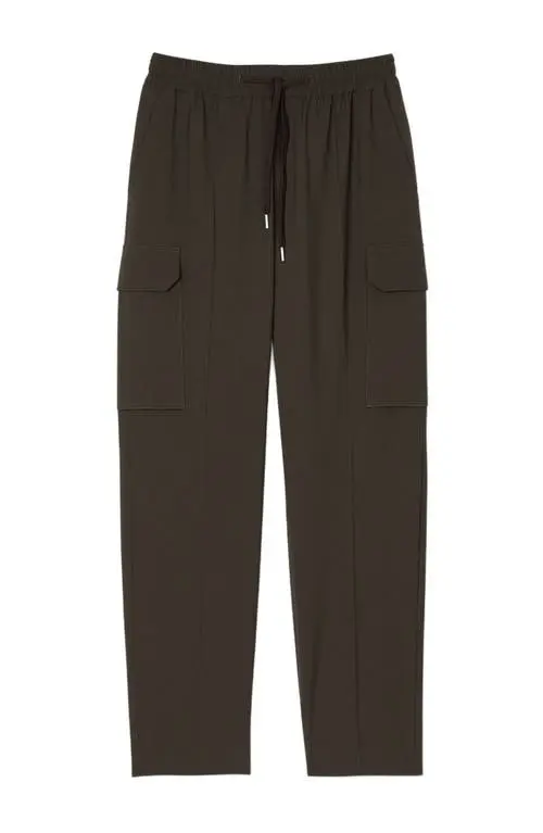 Sandro Elasticated Cargo Trousers - Dark Kaki.