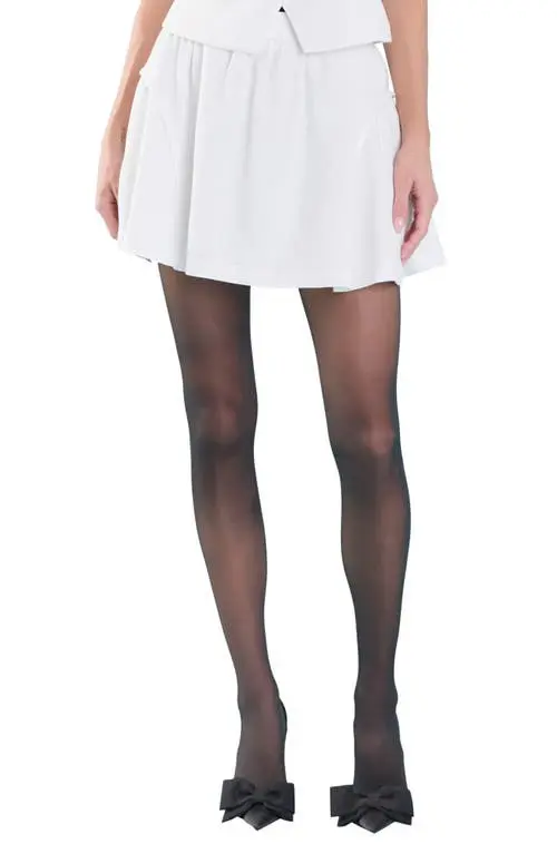 Endless Rose High-waist Cotton & Linen Miniskirt - Ivory