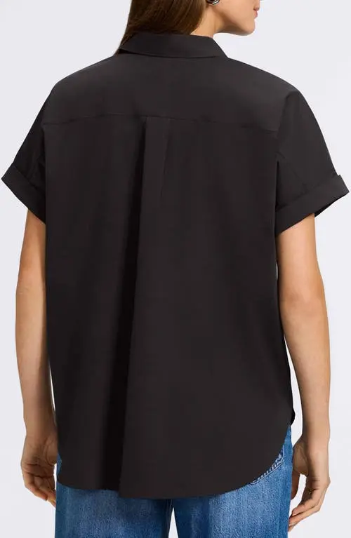 Foxcroft Abigail Short Sleeve Shirt - Black