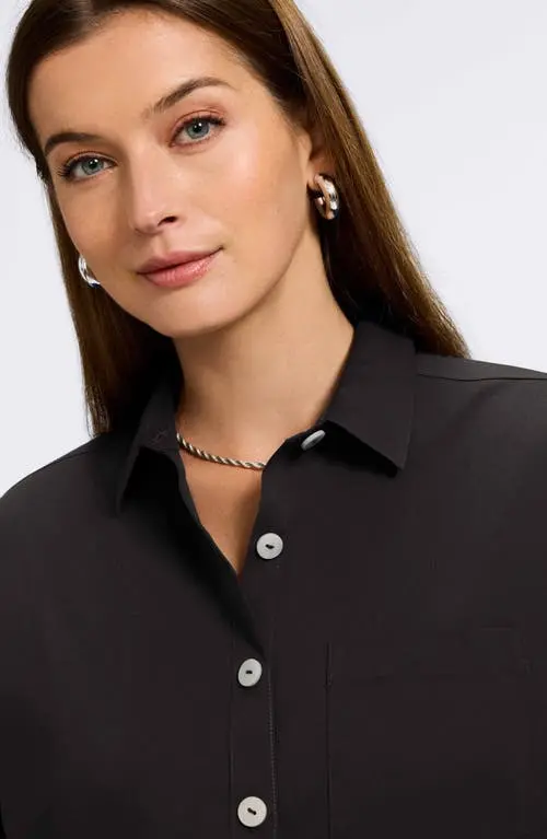 Foxcroft Abigail Short Sleeve Shirt - Black