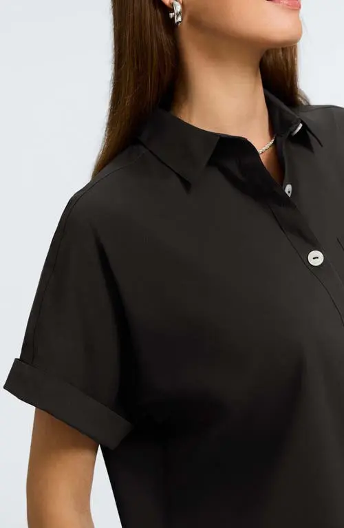 Foxcroft Abigail Short Sleeve Shirt - Black