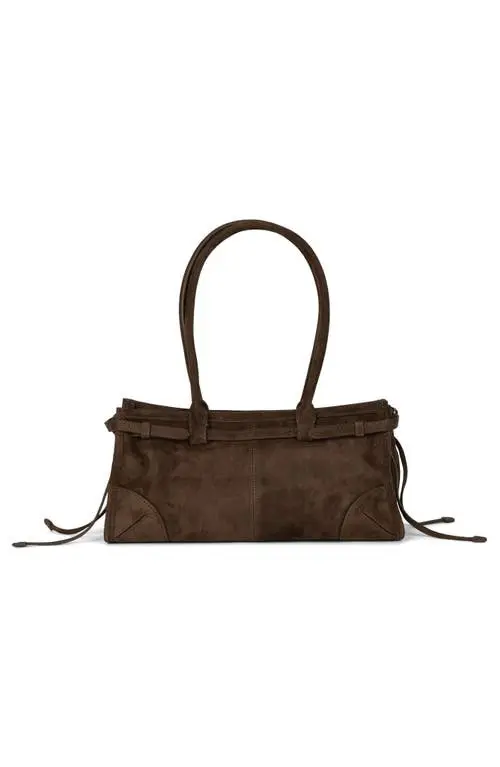 Jeffrey Campbell Pesky Leather Shoulder Bag - Brown Suede