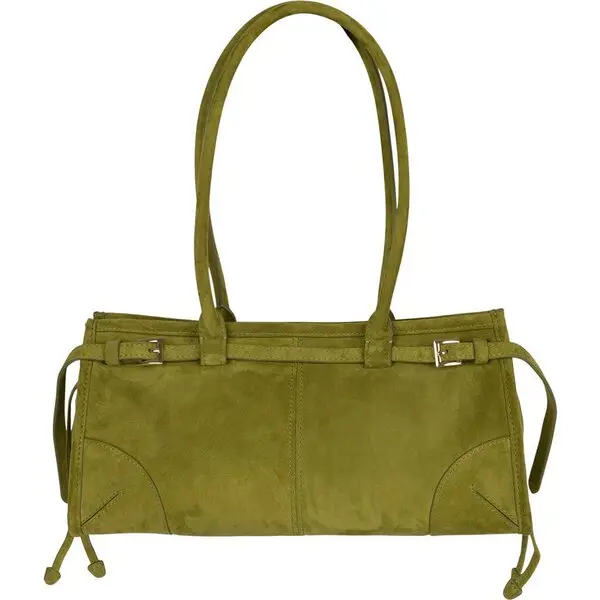 Jeffrey Campbell Pesky Leather Shoulder Bag - Chartreuse Suede