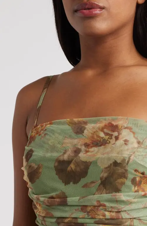 Lulus Valerie Floral Mesh Midi Dress In Sage Multi - 57% Off | Editorialist