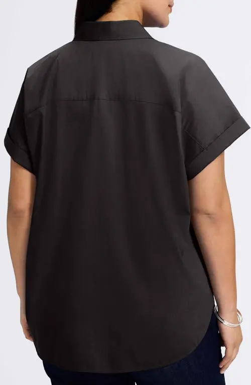 Foxcroft Abigail Short Sleeve Shirt - Black