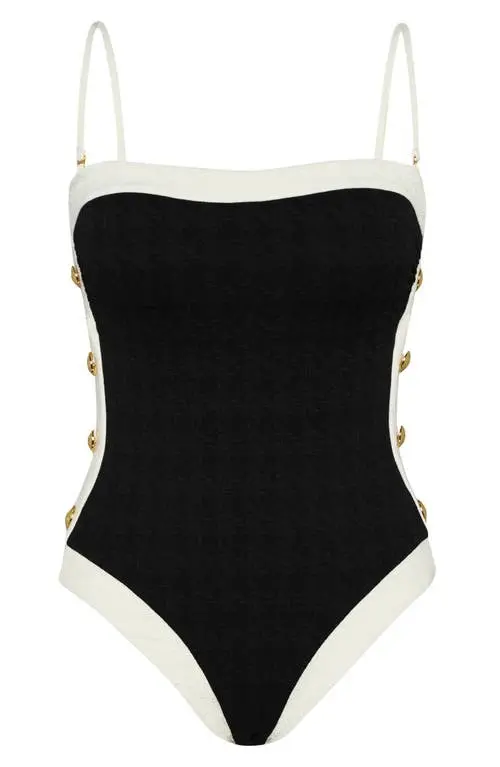 L'Agence Tory Colorblock One-piece Swimsuit - Black
