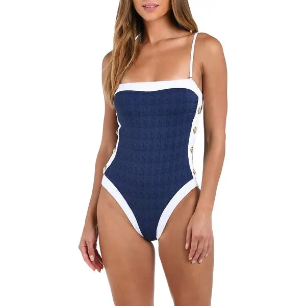 L'Agence Tory Colorblock One-piece Swimsuit - Marine