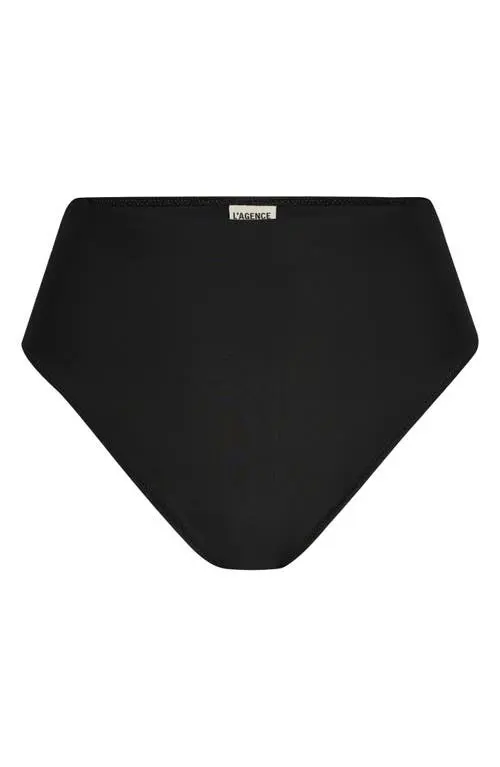L'Agence Vanessa High-waist Bikini Bottom - Black