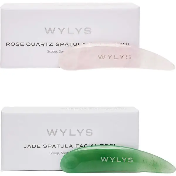 WYLYS Jade & Rose Quartz Spatula Set - None