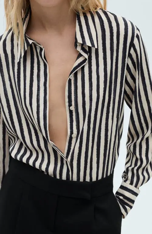 Mango Stripe Button-front Shirt