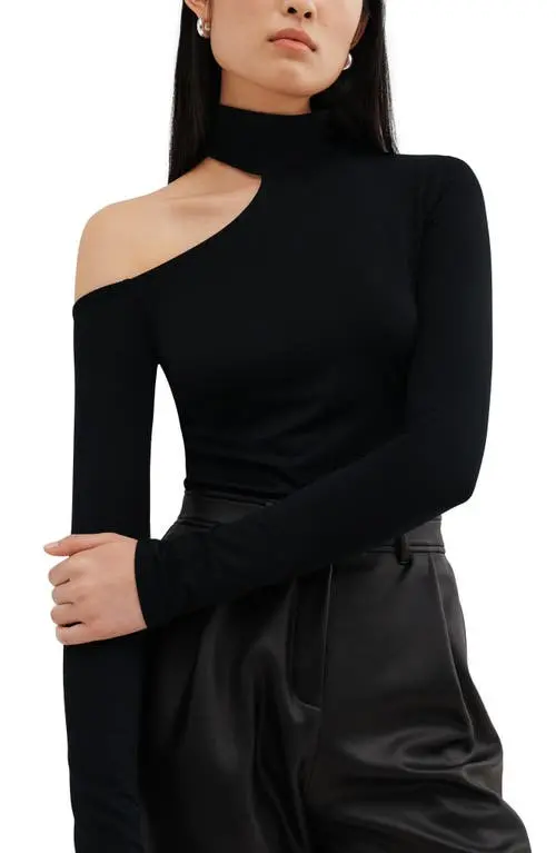 MARCELLA Elmhurst Cutout Long Sleeve Top - Black