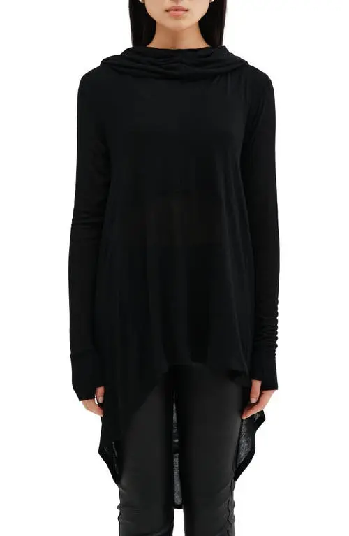 MARCELLA Berkeley Hooded Tunic Top - Black