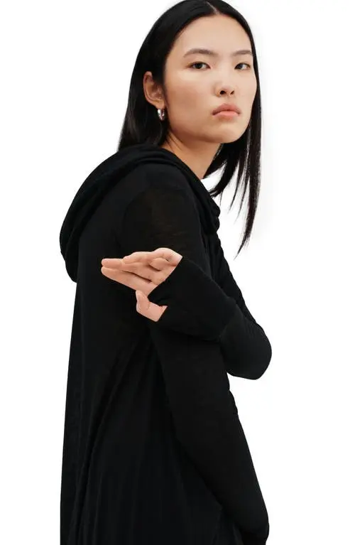 MARCELLA Berkeley Hooded Tunic Top - Black